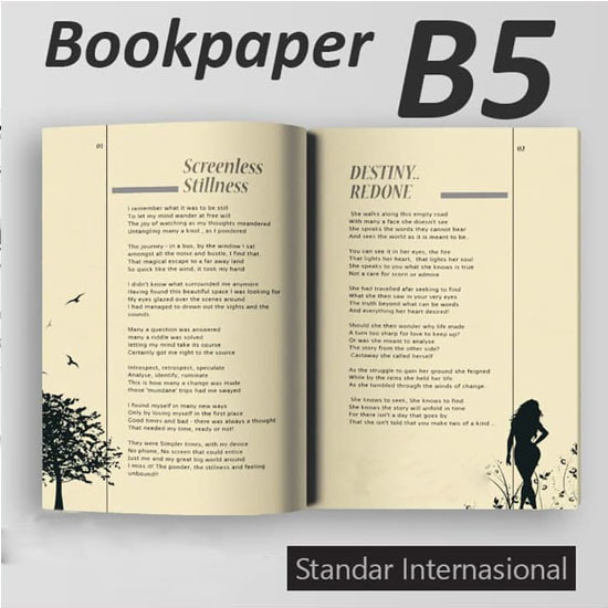 Print Bookpaper B5 b/w | Anugerah Print.com
