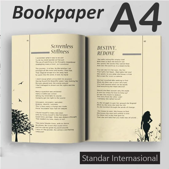 Print Bookpaper A4 b/w | Anugerah Print.com